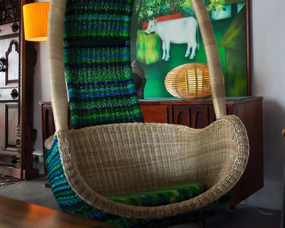 Textile Woven Cane Swings - Studio Ebony